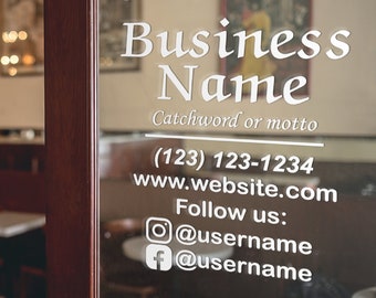 BEST SELLER Custom Business Decal Your Company Name or Logo Storefront ...