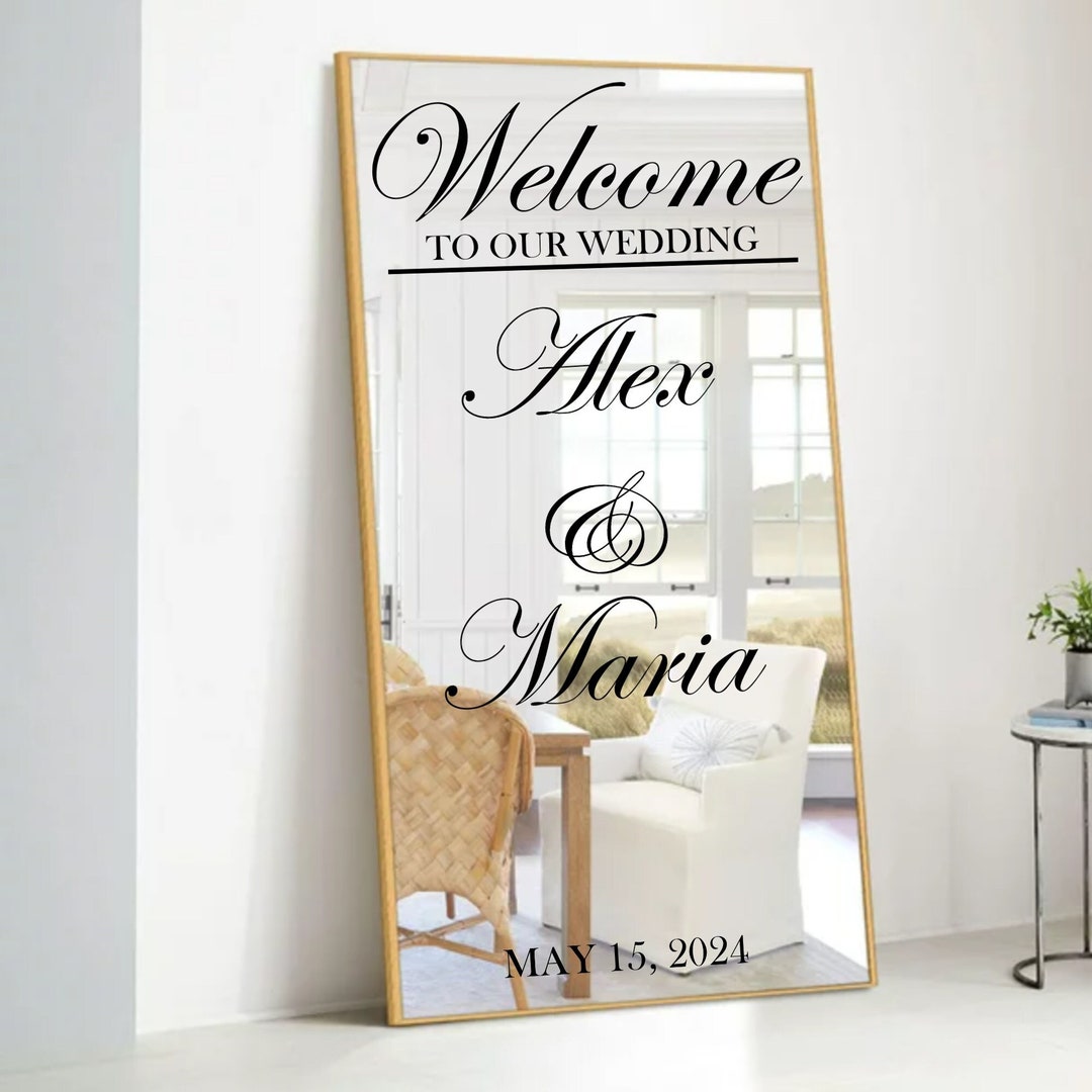 Welcome to Our Wedding Decal Wedding Decor Custom Name Wedding Welcome ...
