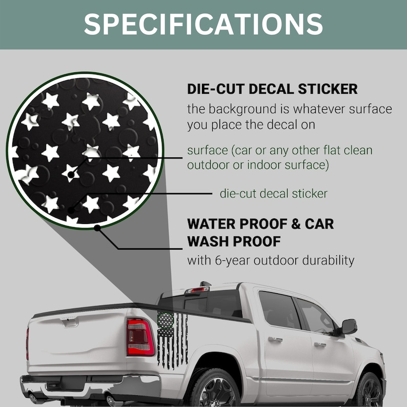 Distressed American Flag Truck Tailgate Decal – US Car Vinyl Sticker - Etsy