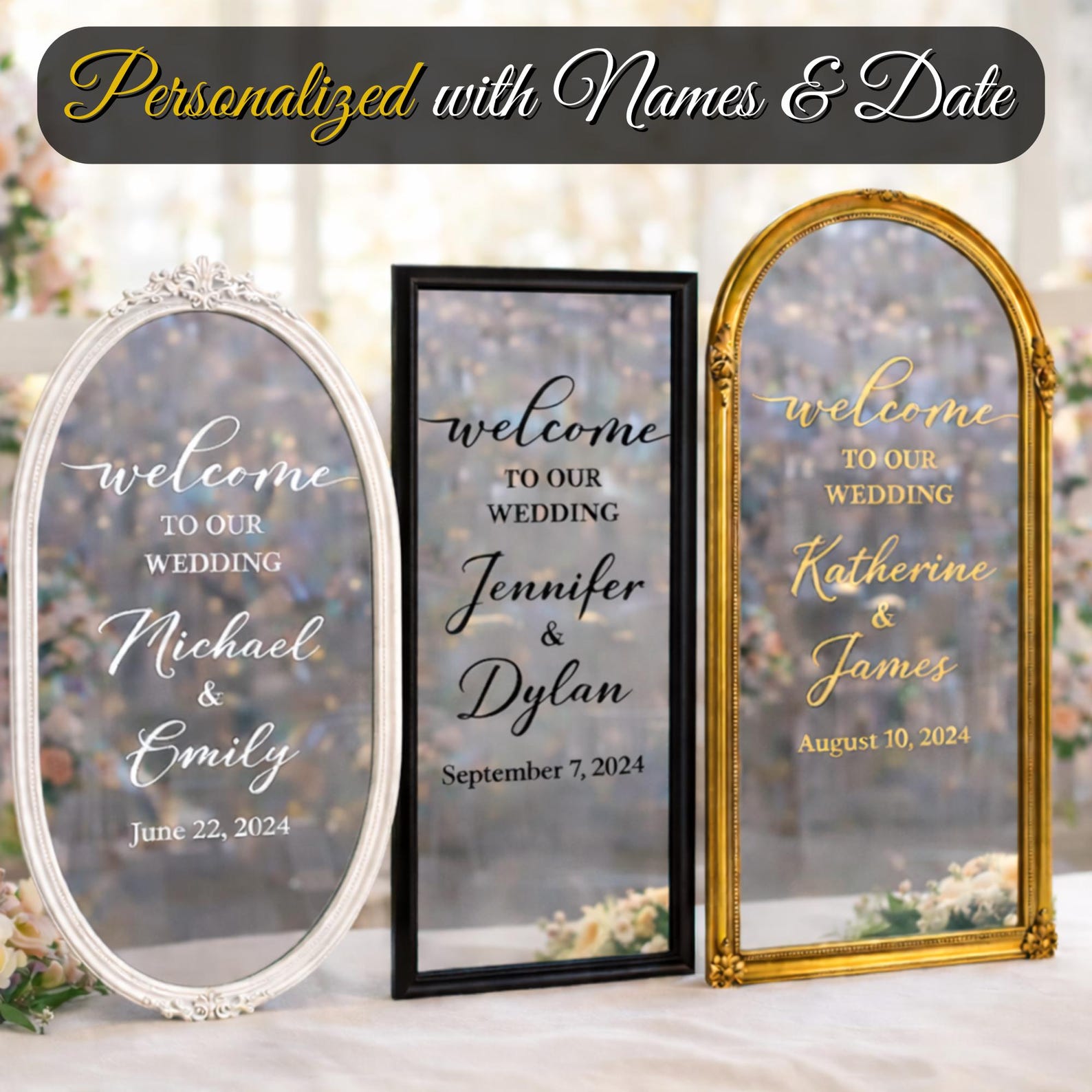 Custom Engagement Mirror Decal – Mr & Mrs Wedding Decor - Etsy