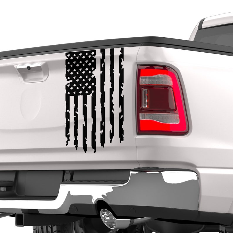 Distressed American USA US Flag Truck Tailgate Vinyl Decal - Etsy