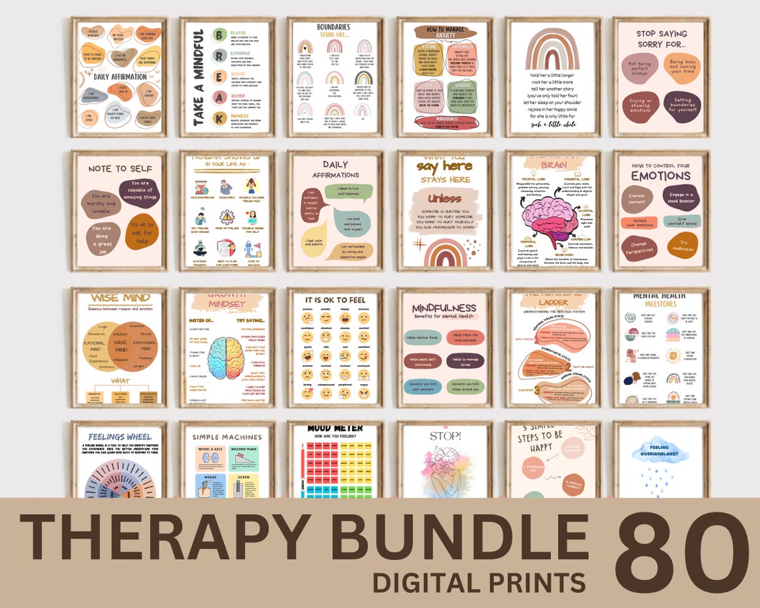 Therapy Poster Bundle Therapy Decor Psychologist Therapist Mental ...