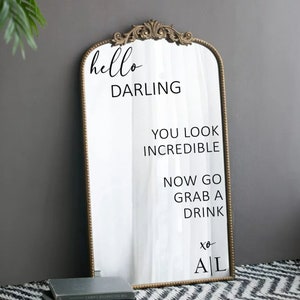 Custom Selfie Mirror Decal for Wedding - Hello Darling / Friends You ...