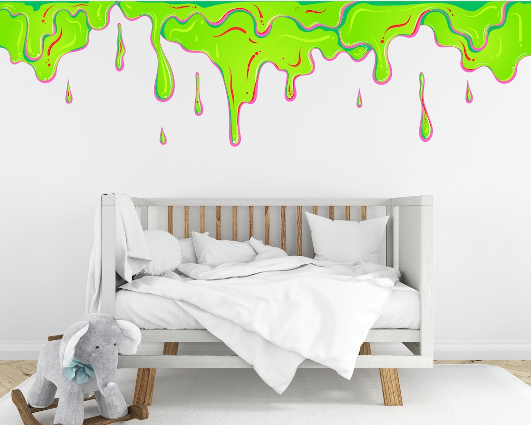 Rainbow Color Slime Dripping Wall Decal Graphic. Kid’s Room Home Decor ...