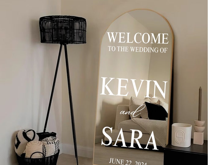 Custom Welcome Wedding Sign Vinyl Decal Sticker for DIY Mirrors and ...