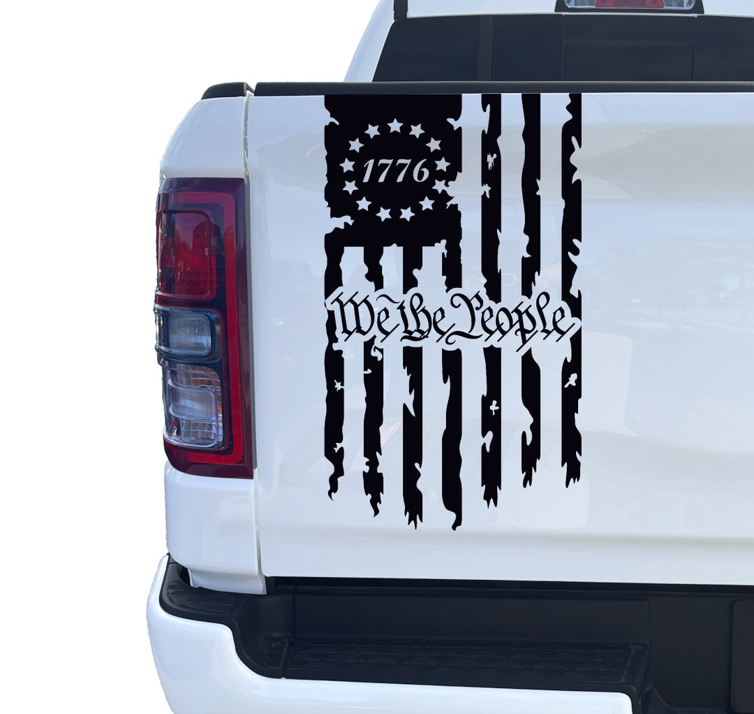 Betsy Ross Flag Vinyl Decal, Distressed 1776 Truck Tailgate Graphic for ...