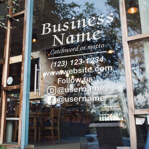 Business Window Decal Custom Sign Decal Sticker - Permanent Business ...