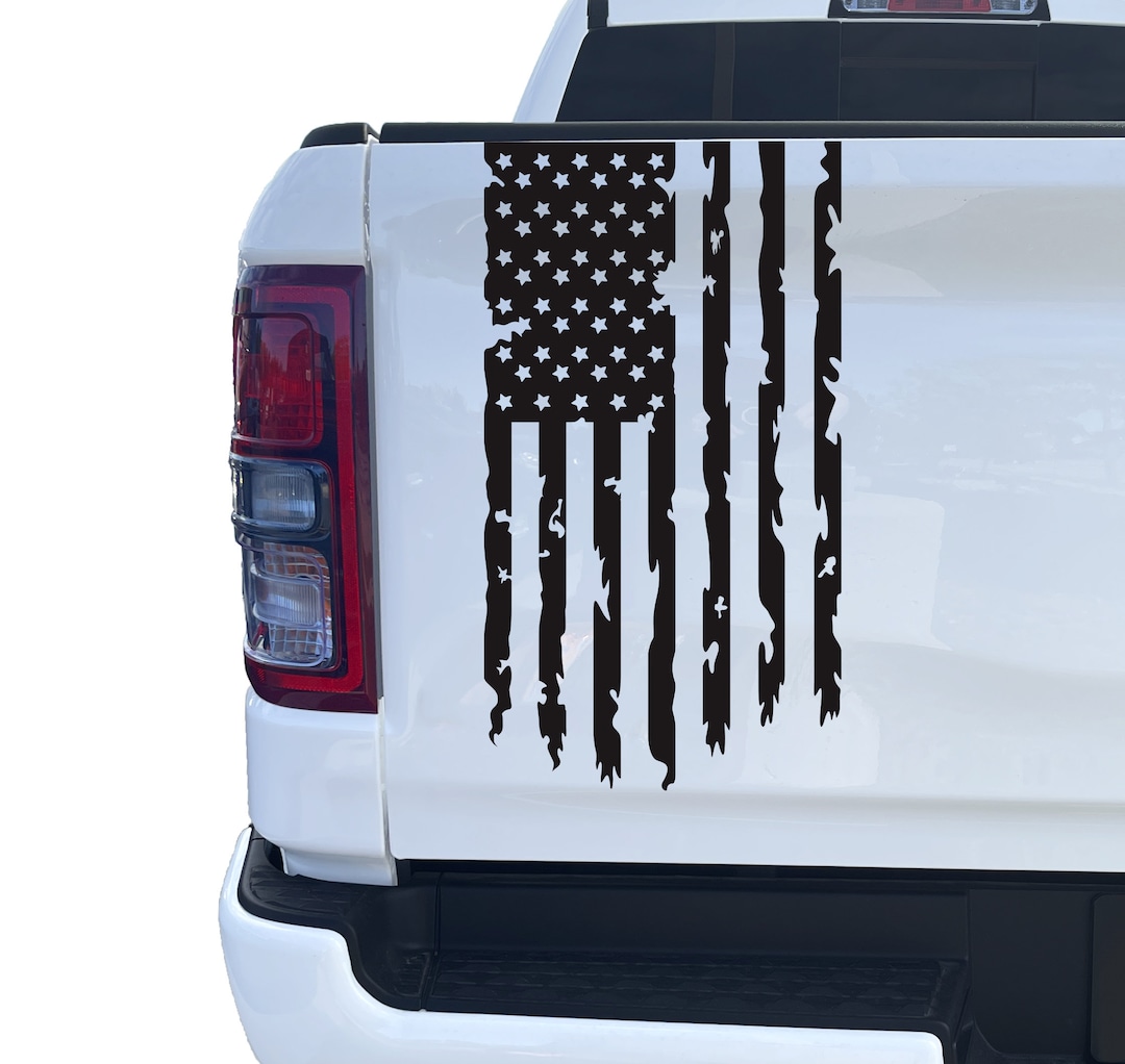 Distressed American Flag Truck Tailgate Decal – US Car Vinyl Sticker - Etsy