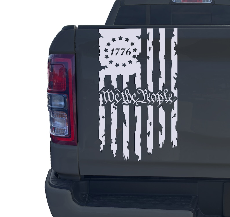 Betsy Ross Flag Vinyl Decal, Distressed 1776 Truck Tailgate Graphic for ...