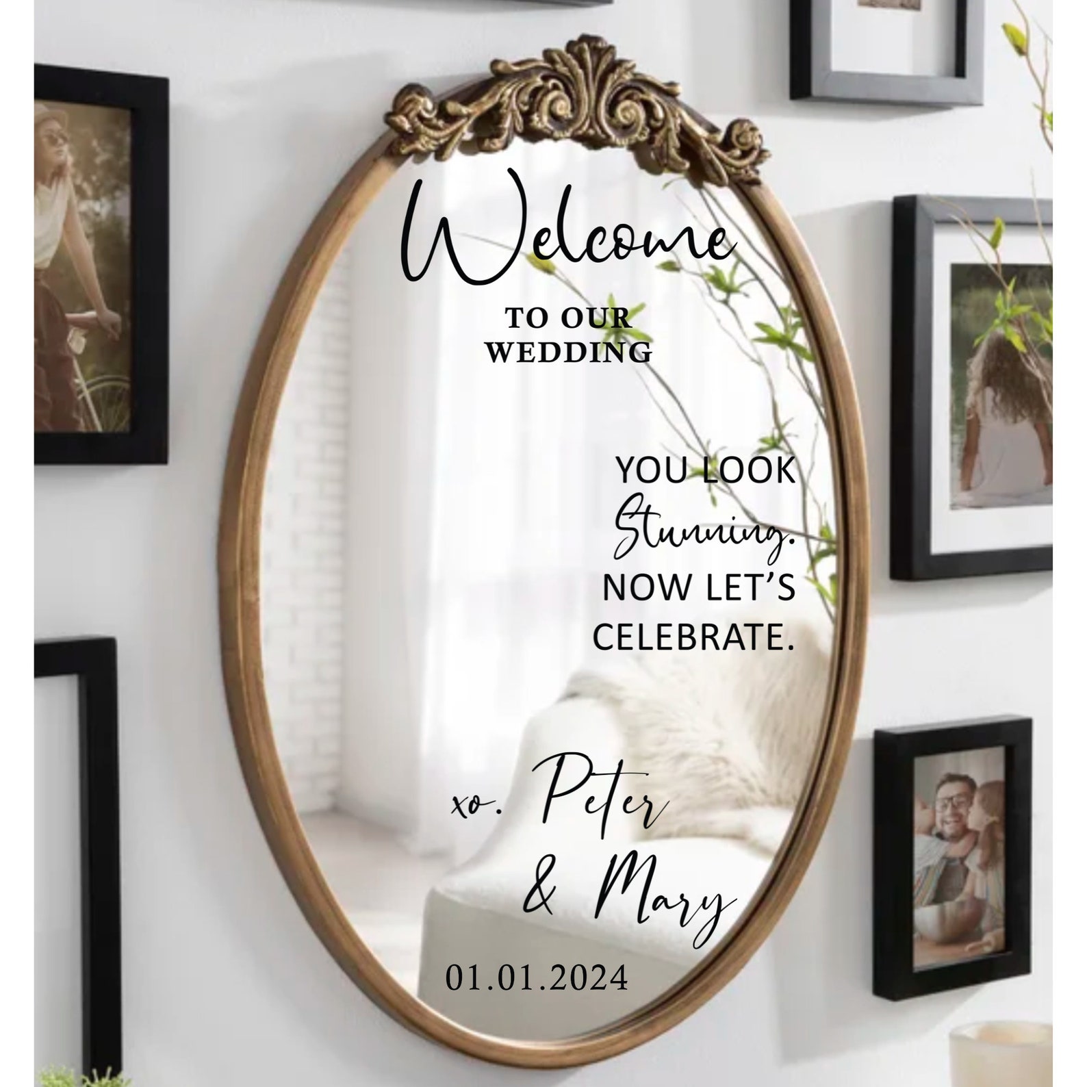 Custom Wedding Mirror Decal – Mr & Mrs Selfie Decoration - Etsy