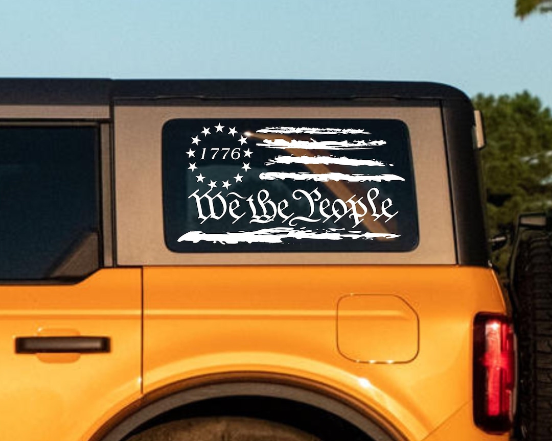 American Flag "we the People" Decal Fits Jeep Wrangler JK, JL Rear Side ...