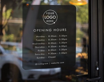 Custom Storefront Window Sticker Business Hours Vinyl - Etsy