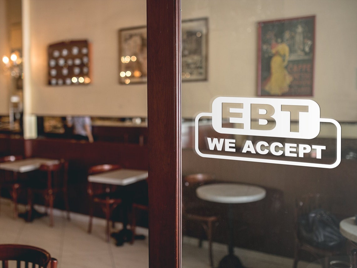 We Accept EBT and Cards Decal - Storefront Vinyl Sticker - Etsy