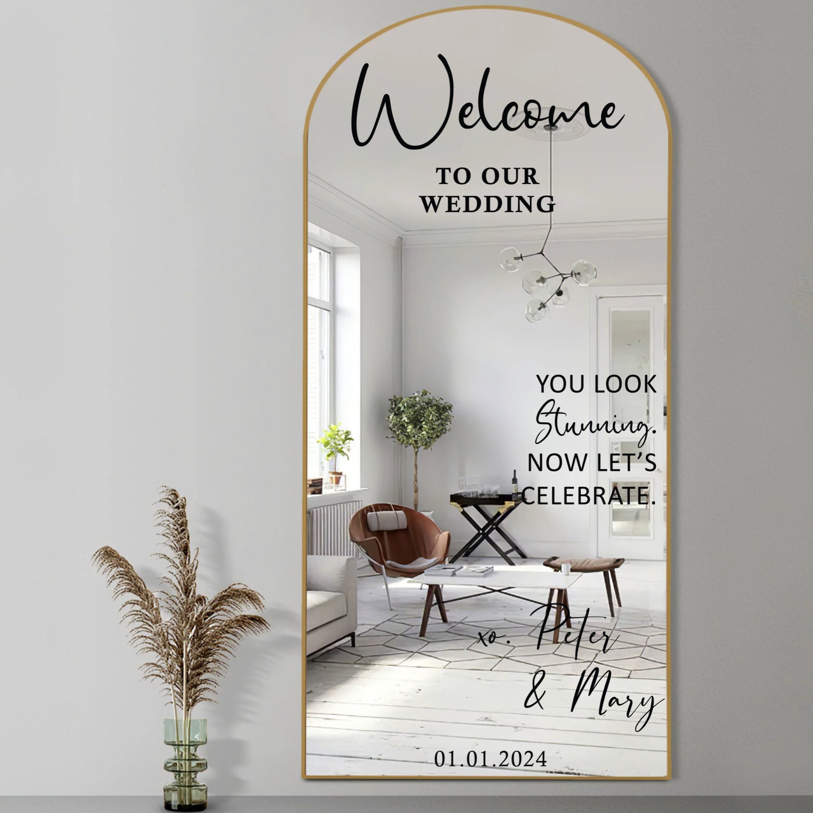 Welcome to Our Wedding Mirror Decal Soon to Be Mr & Mrs Custom Mirror Lettering Decal Sticker ...