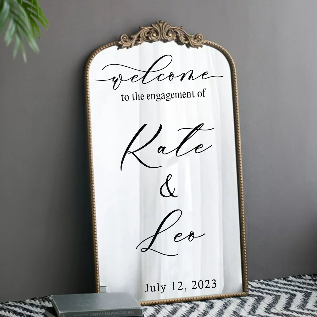 Custom Welcome Engagement Mirror Decal - Soon to Be Mr & Mrs Custom ...