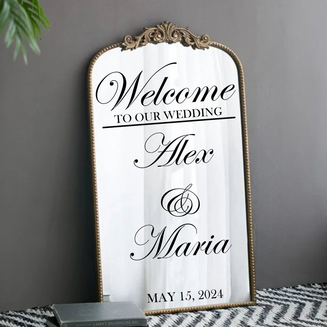 Welcome to Our Wedding Decal Wedding Welcome Sign - Customizable Design ...