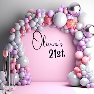 Personalised Birthday Backdrop Decal Birthday Name Sticker for Birthday ...