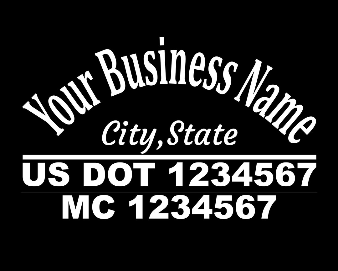 Custom US DOT Trucking Decal Stickers Tow Truck Trucking 18 - Etsy