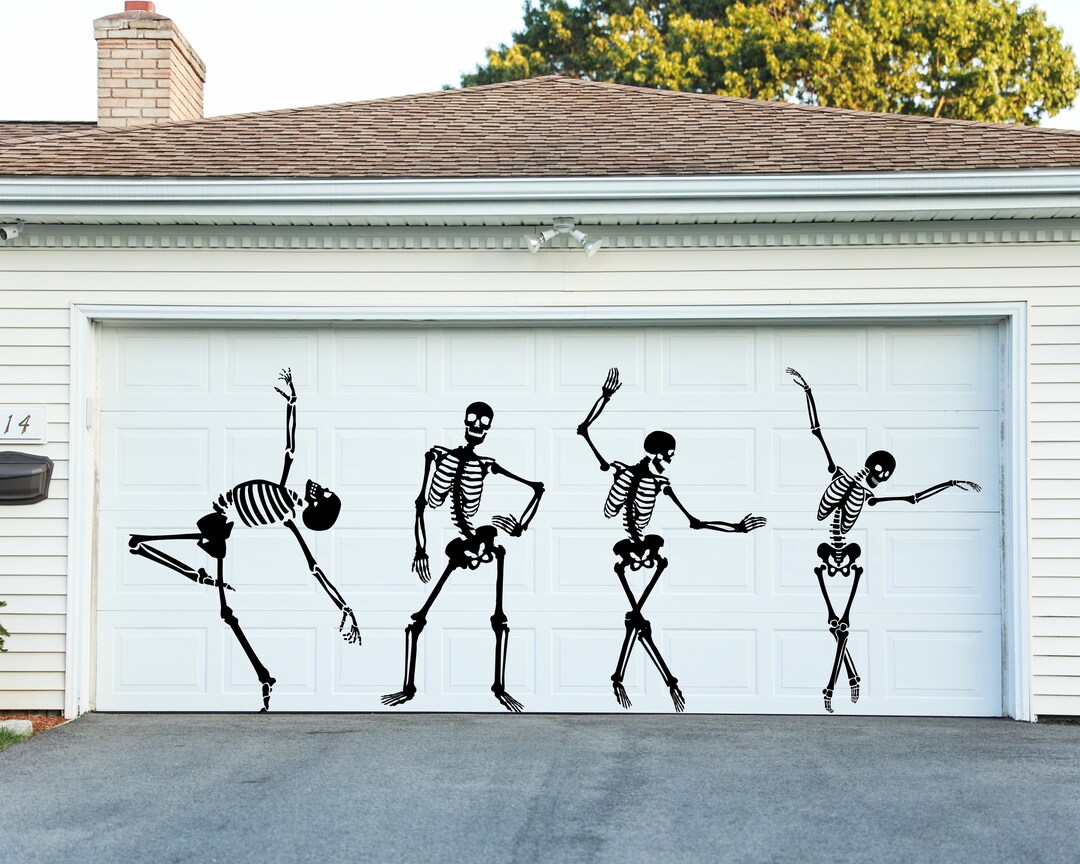 Dancing Skeleton Vinyl Decal, Halloween Garage Door Decoration - Etsy