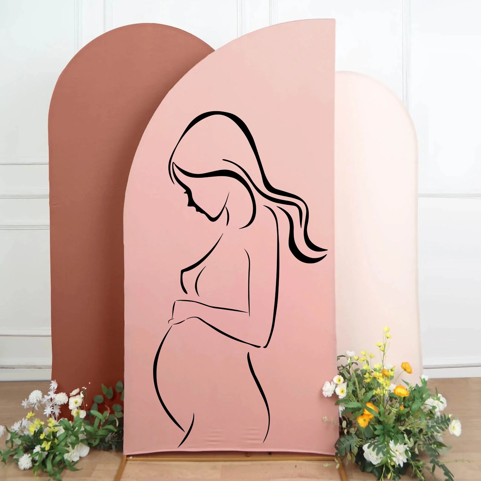Pregnant Woman Silhouette Wall Decal | Baby Shower, Gender Reveal Decor ...