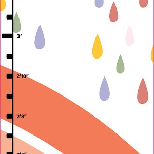 Sunny Rainbow Height Chart Vinyl Wall Sticker - Repositionable - Growth ...
