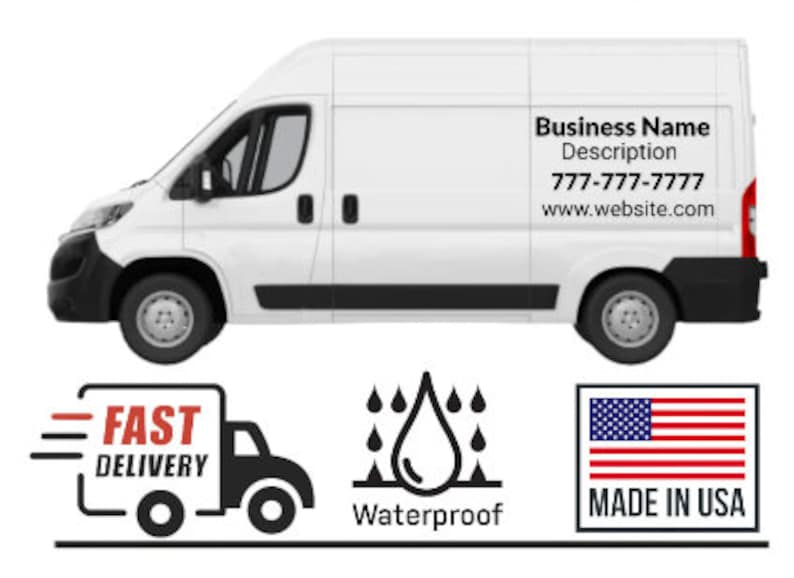 Custom Business Name Vinyl Decal – Van, Truck, Car, RV - Etsy