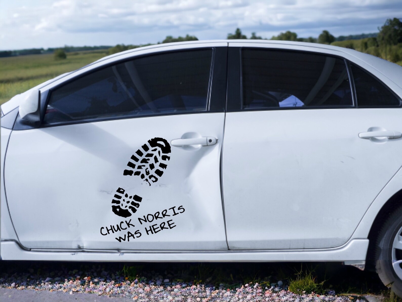 Chuck Norris Was Here Vinyl Decal - Car Dent Cover Sticker - Etsy