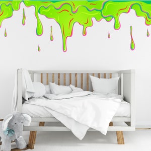 Rainbow Color Slime Dripping Wall Decal Graphic. Kid’s Room Home Decor ...