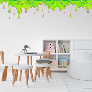 Rainbow Color Slime Dripping Wall Decal Graphic. Kid’s Room Home Decor ...