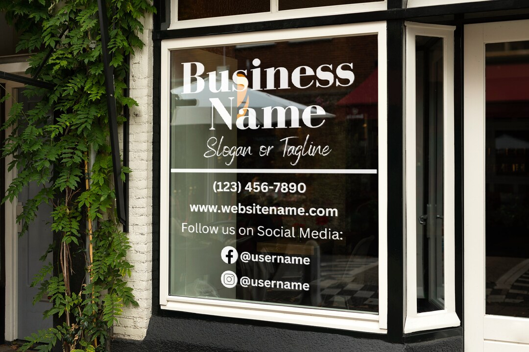 Custom Window Decal Multicolor Company Name or Logo Storefront Vinyl ...