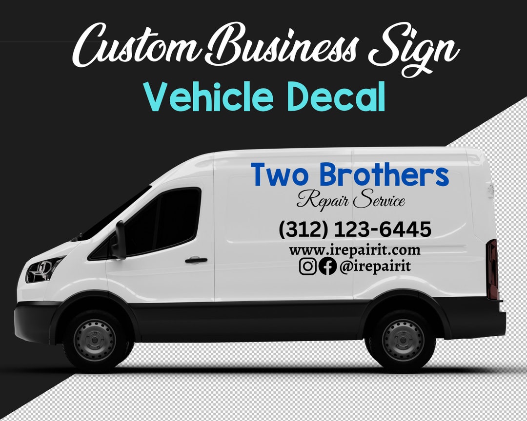 Custom Business Name Vinyl Decal – Van, Truck, Car, RV - Etsy