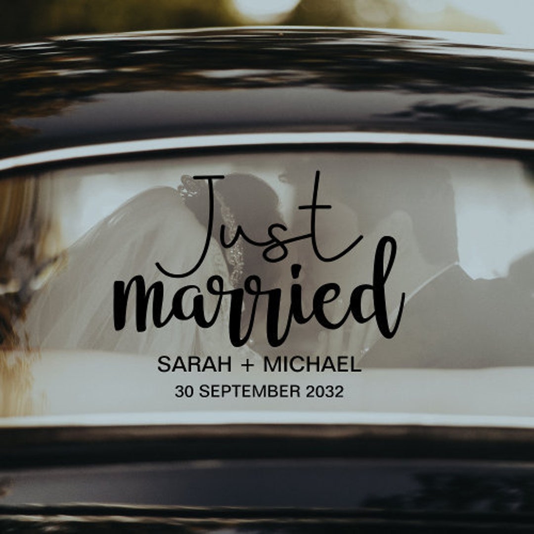 Just Married Car Decal Wedding Car Decal Sticker Wedding - Etsy