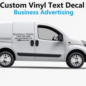 Custom Business Name Advertising Sign Vinyl Lettering Decal Sticker ...