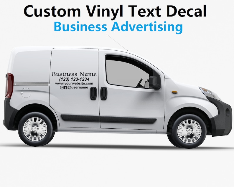 Custom Business Name Vinyl Decal – Van, Truck, Car, RV - Etsy