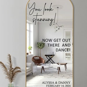 You Look Stunning Wedding Mirror Decal - Custom Selfie Mirror Decal for ...