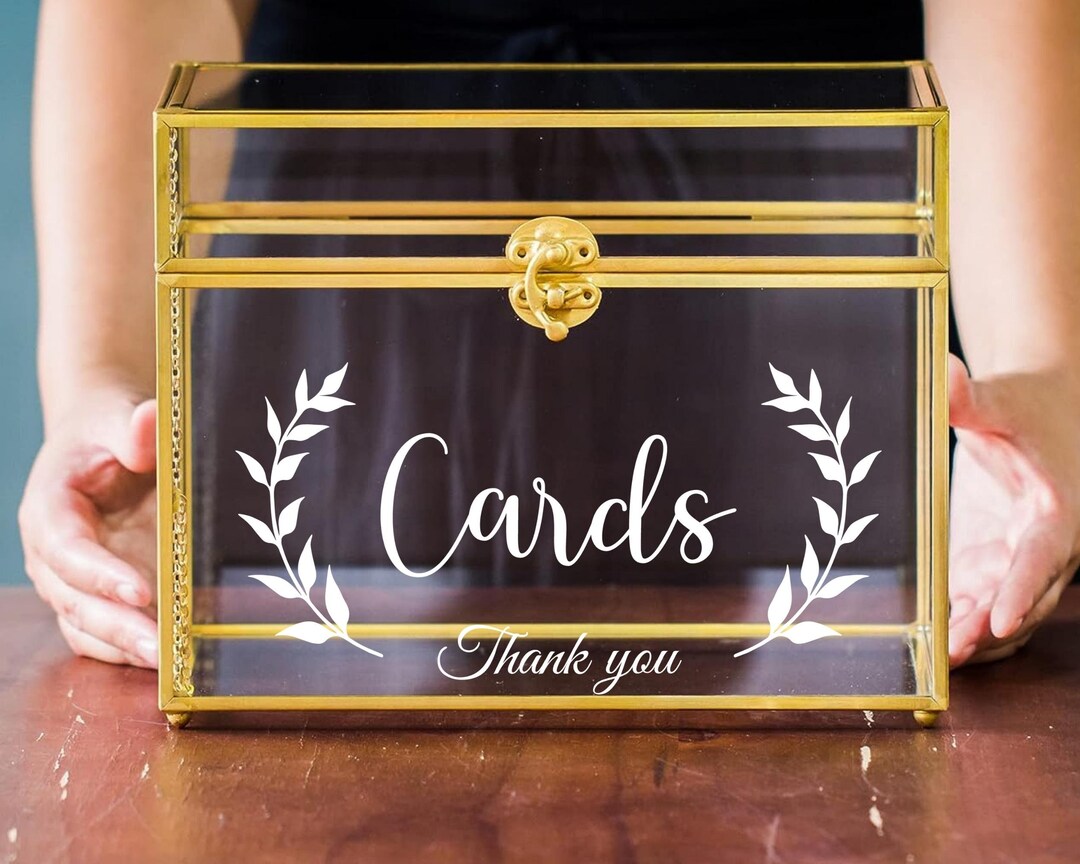 Wedding Card Box Decal – Wreath Leaves, Removable Vinyl Sticker - Etsy