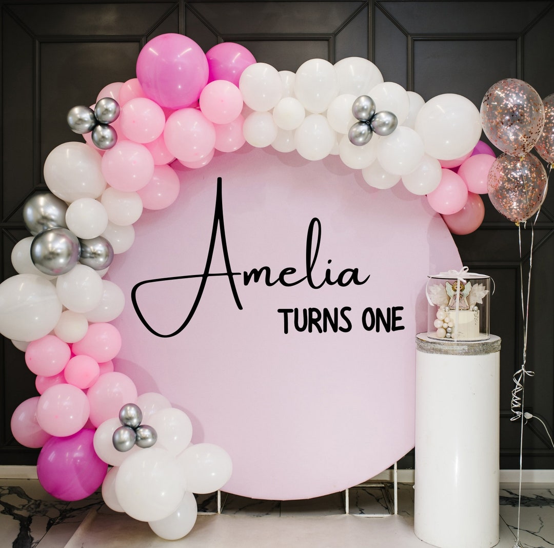Custom Happy Birthday Vinyl Decal for Arch Backdrop Birthday Name Age ...