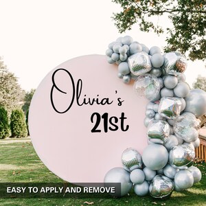 Personalised Birthday Backdrop Decal Birthday Name Sticker for Birthday ...