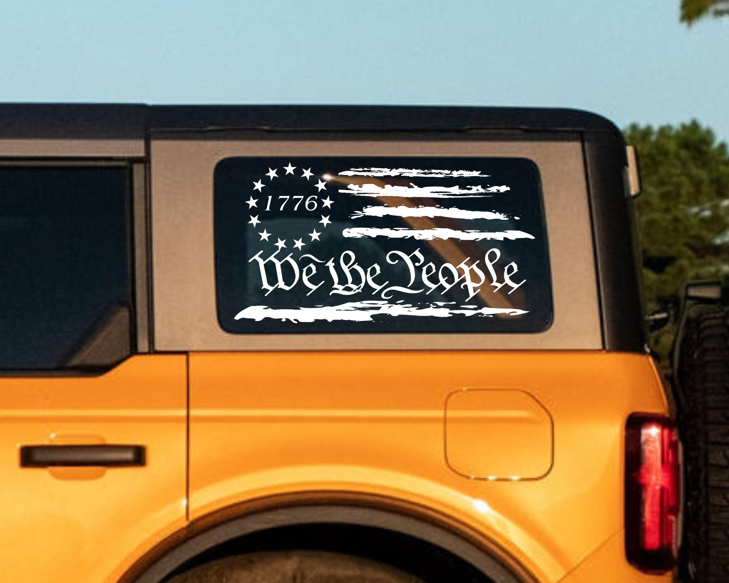 American Flag "we the People" Decal, Jeep Wrangler Rear Window - Etsy