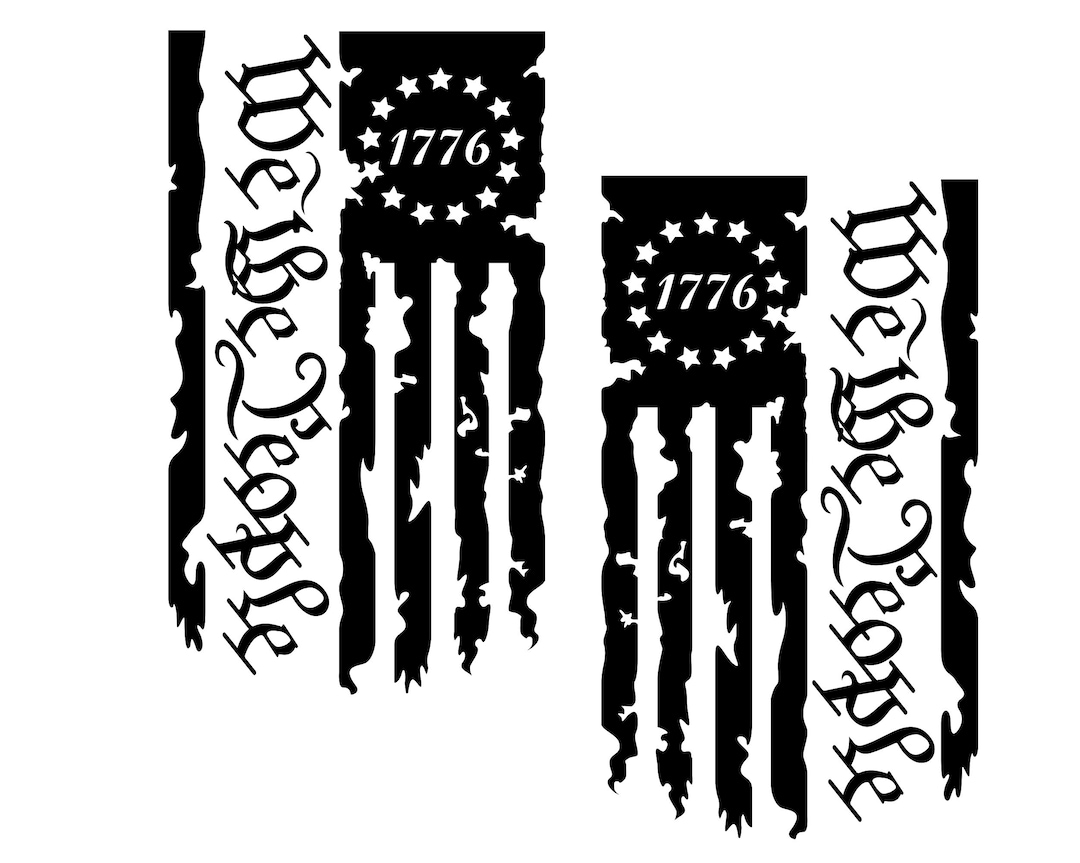 Betsy Ross Flag Decal 2-pack, 1776 Distressed Truck Tailgate Vinyl (10 ...
