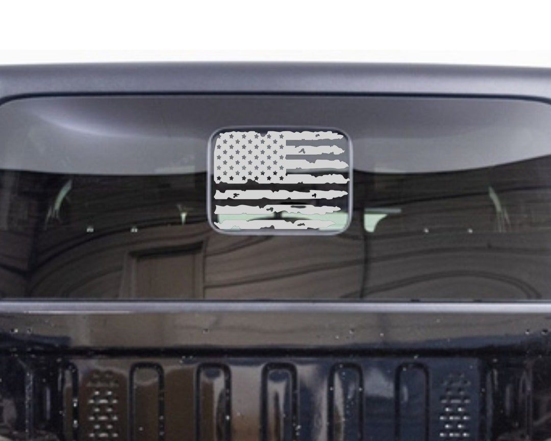 Distressed American Flag Decal Fits Jeep Gladiator Rear Window - Rear ...