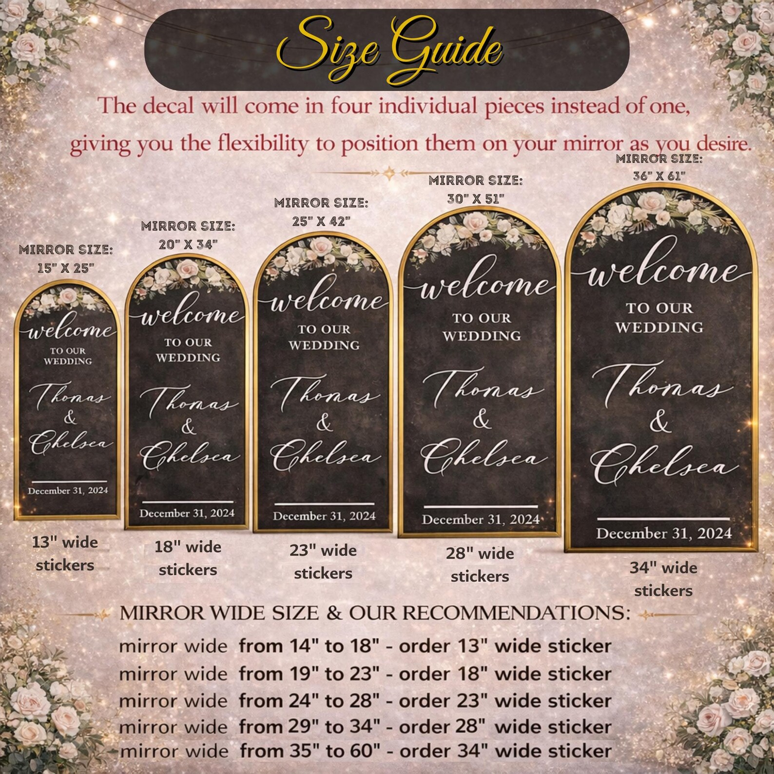 Custom Engagement Mirror Decal – Mr & Mrs Wedding Decor - Etsy