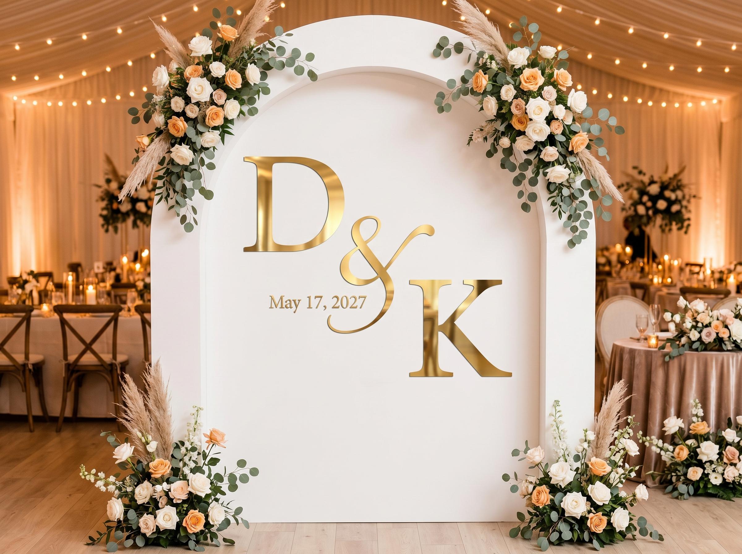 Custom Wedding Backdrop Decal, Personalized Names Vinyl Sticker ...