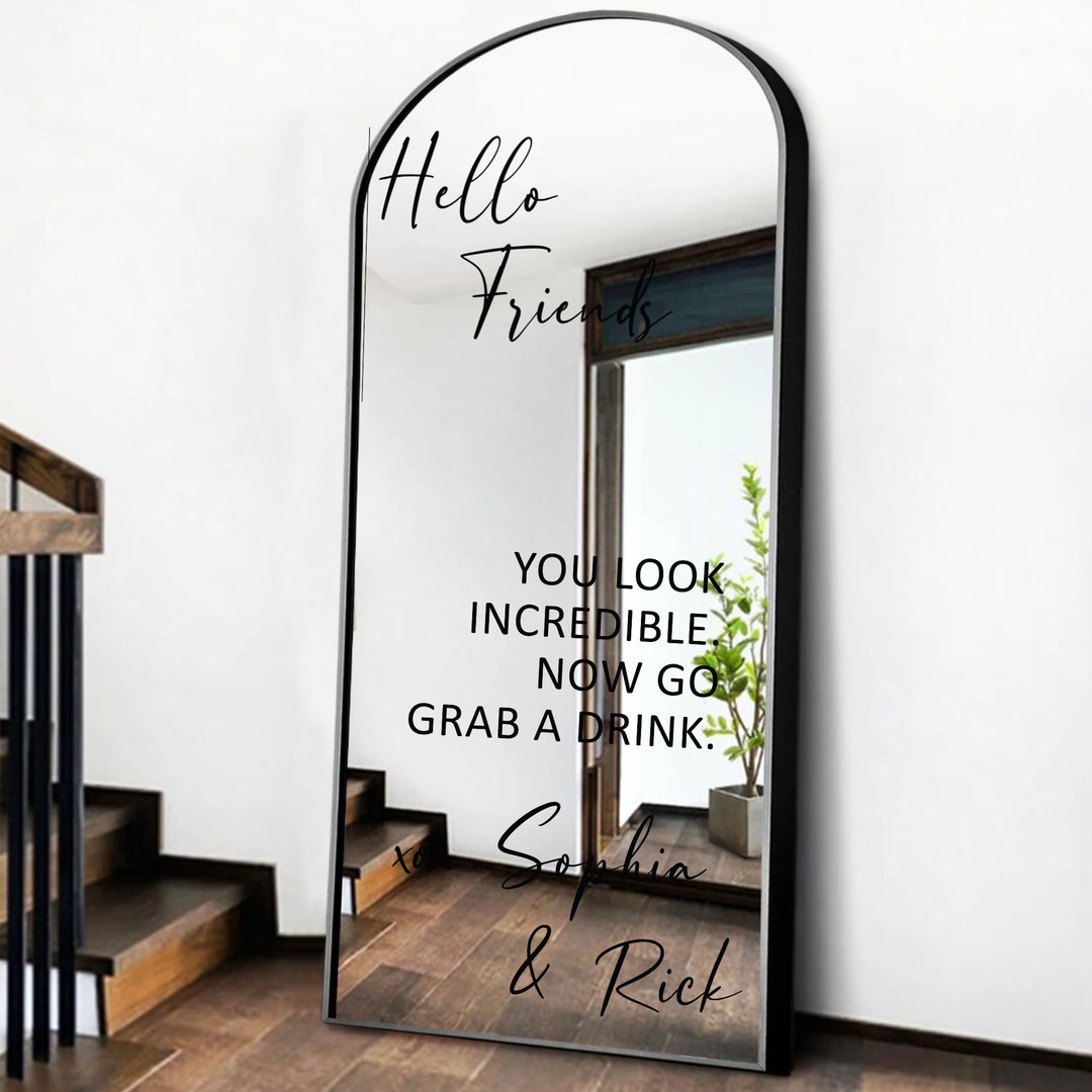Selfie Mirror Decal for Wedding Entry Sign Hello Darling Grab A Drink ...