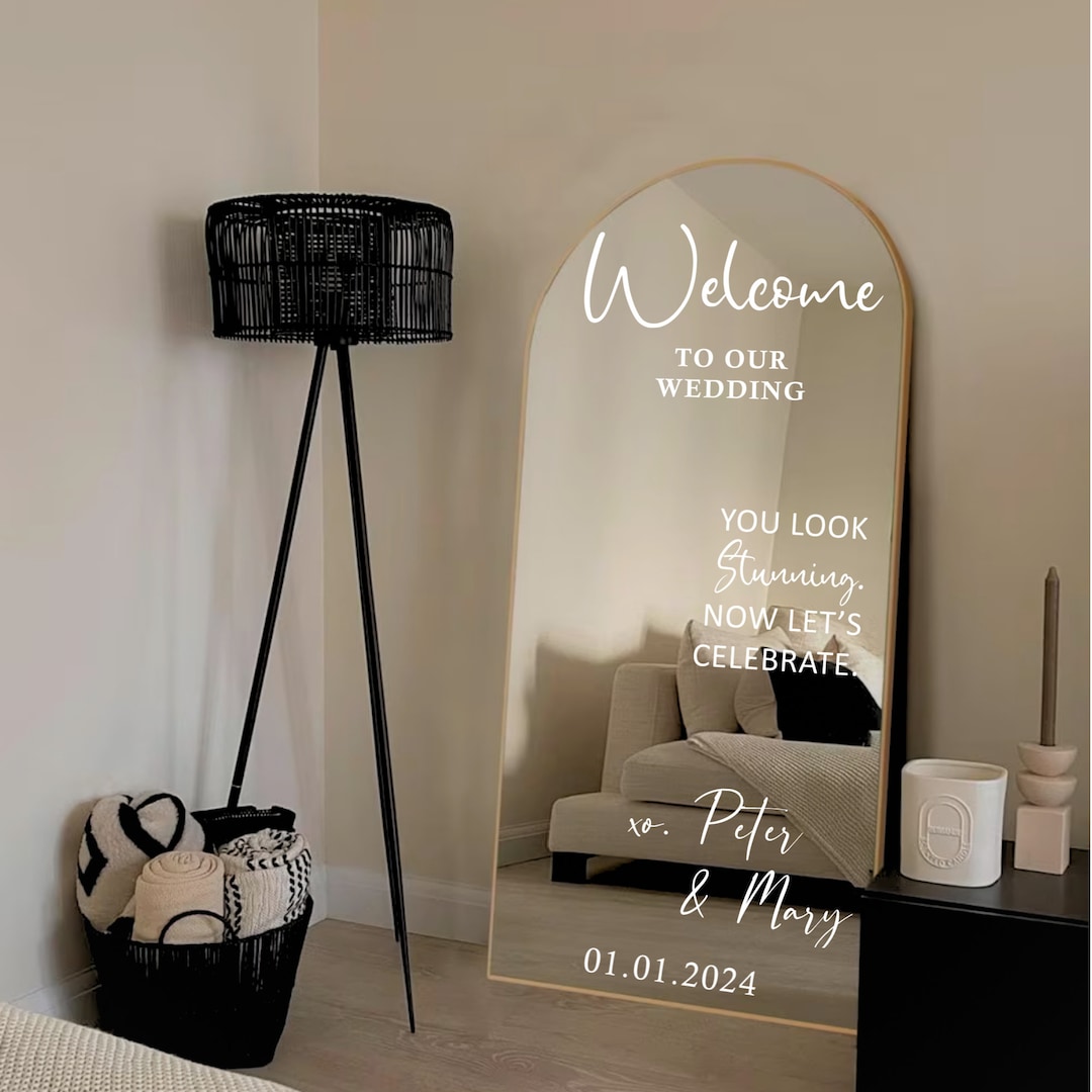 Welcome to Our Wedding Mirror Decal - Soon to Be Mr & Mrs Custom Mirror ...