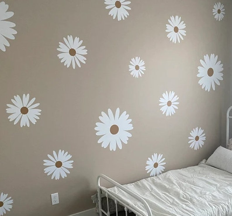 Daisy Flower Wall Decal Large Flower Wall Stickers Boho - Etsy