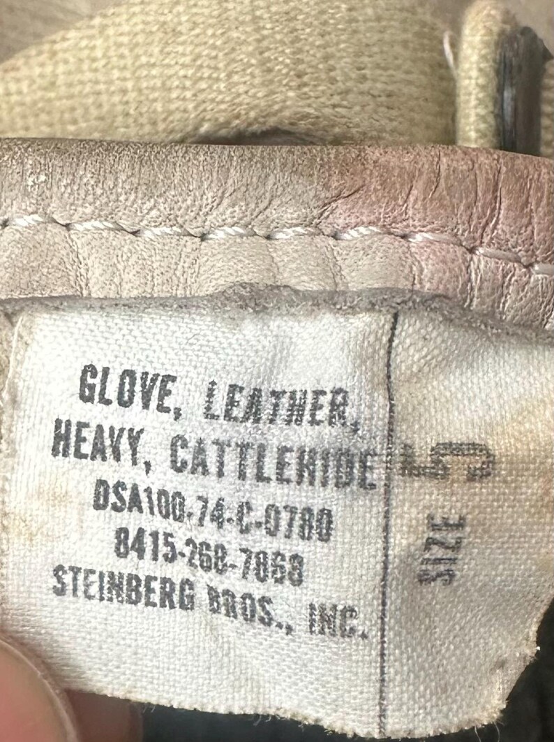 Vintage US Military Leather Gloves With Wool Inserts (left Hand Only ...