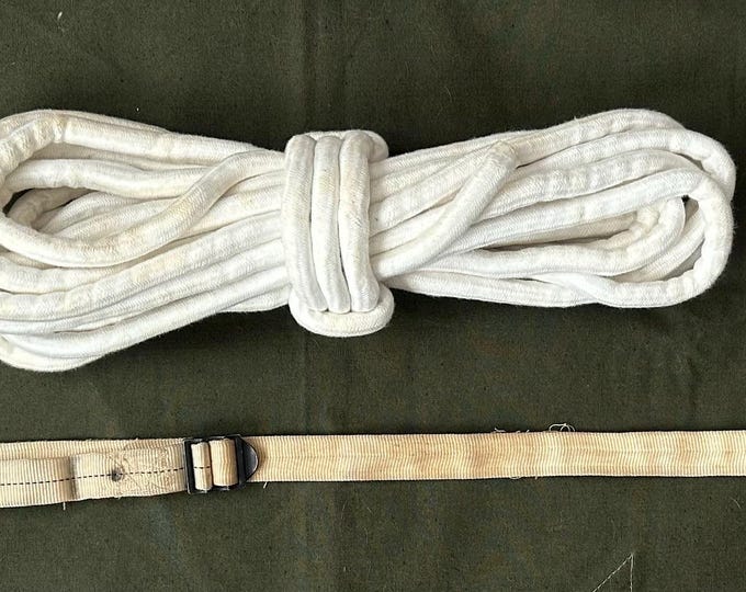Reproduction WWII Airborne Paratrooper Rope With an Original Hook Strap ...