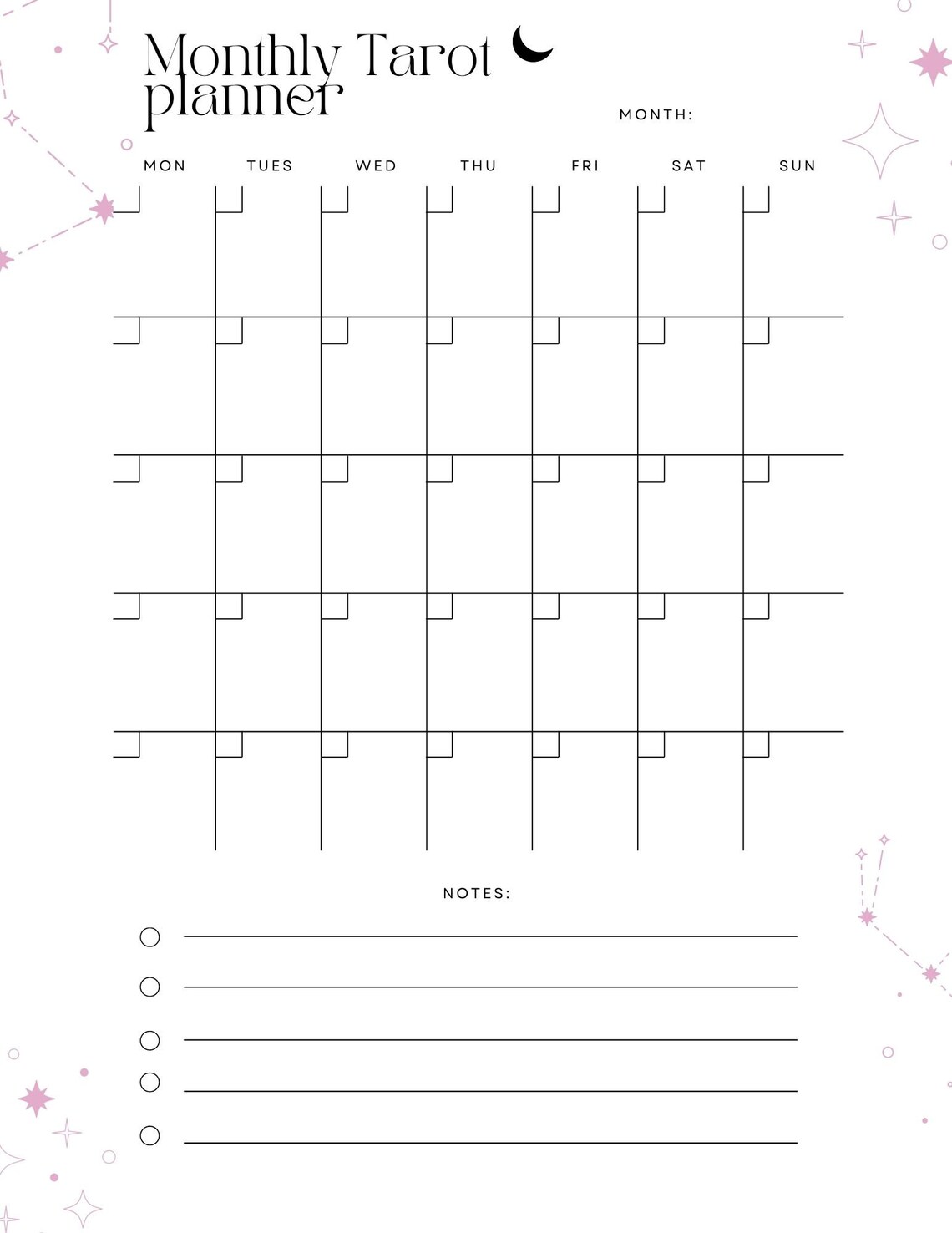 Tarot Journal Printable Tarot Spreads PDF Tarot Workbook - Etsy