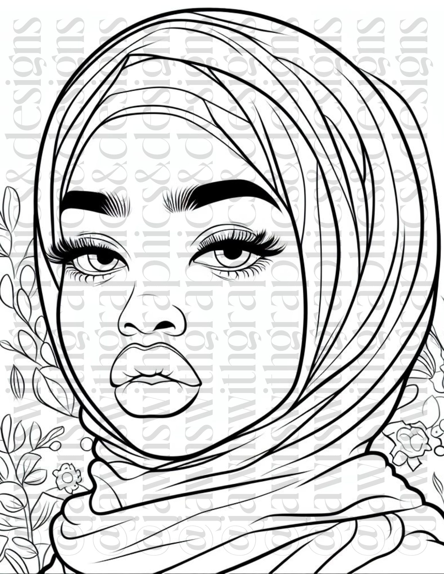 15 Muslim Women Coloring Pages, Printable PDF 8.5X11, Muslimah, Arabic ...